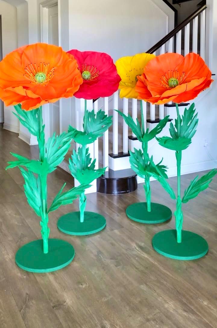 Giant Foam Poppy Flower: Photo Prop, Party Decor, 5 Ft Tall - Etsy