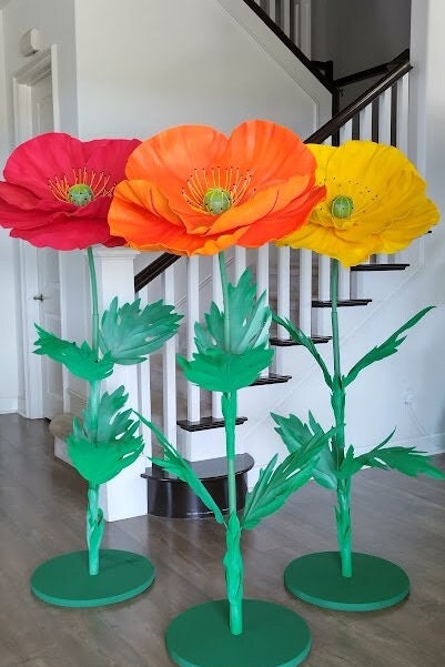 Giant Foam Poppy Flower: Photo Prop, Party Decor, 5 Ft Tall - Etsy