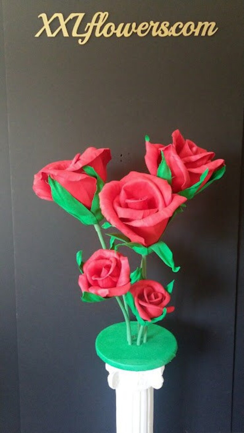 Giant Foam Rose Centerpiece: 5 Red Flowers, Party Decor - Etsy