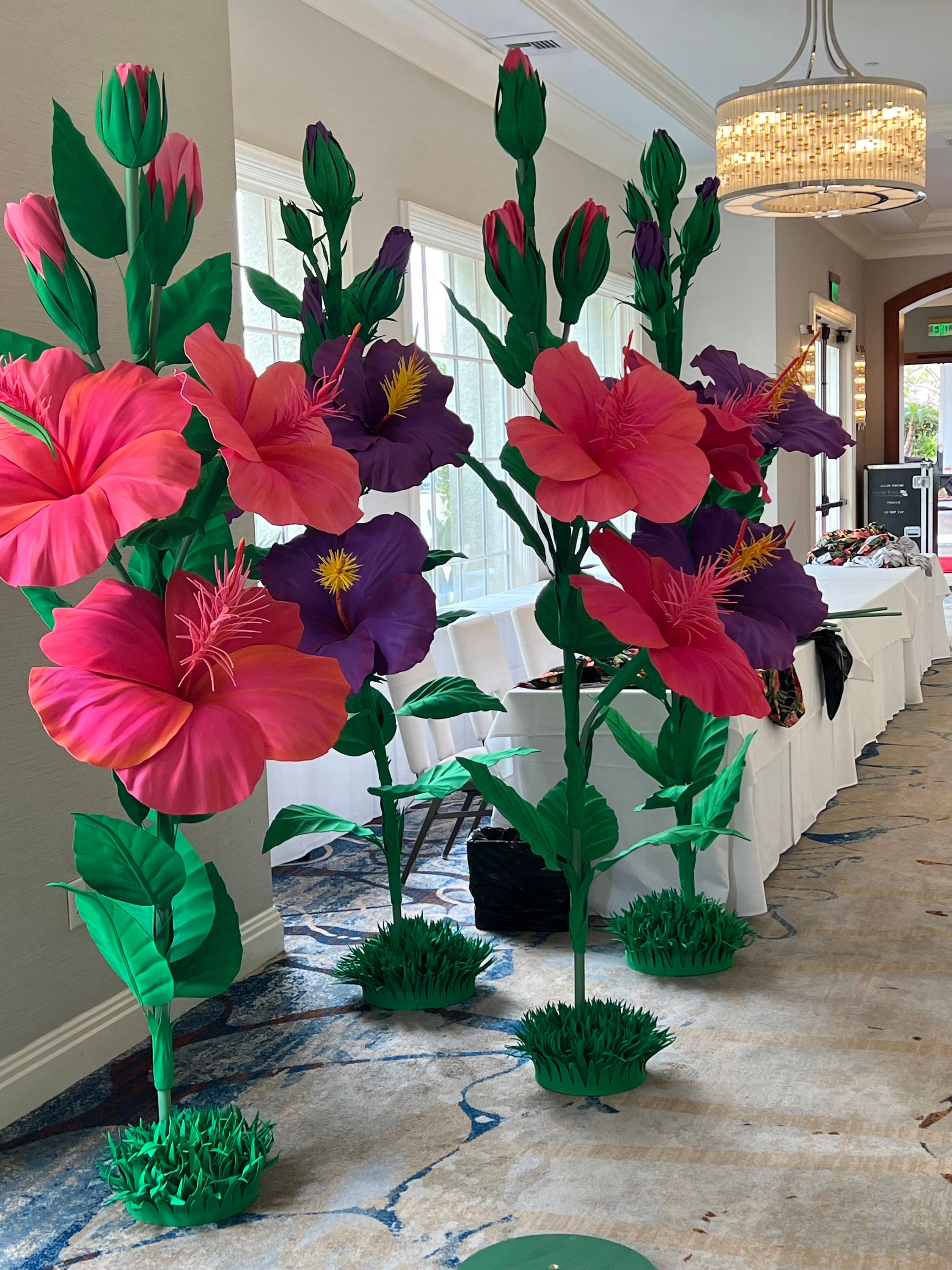 Hibiscus Flowers Cluster / Event Gala Giant Flower Decor Bouquet ...