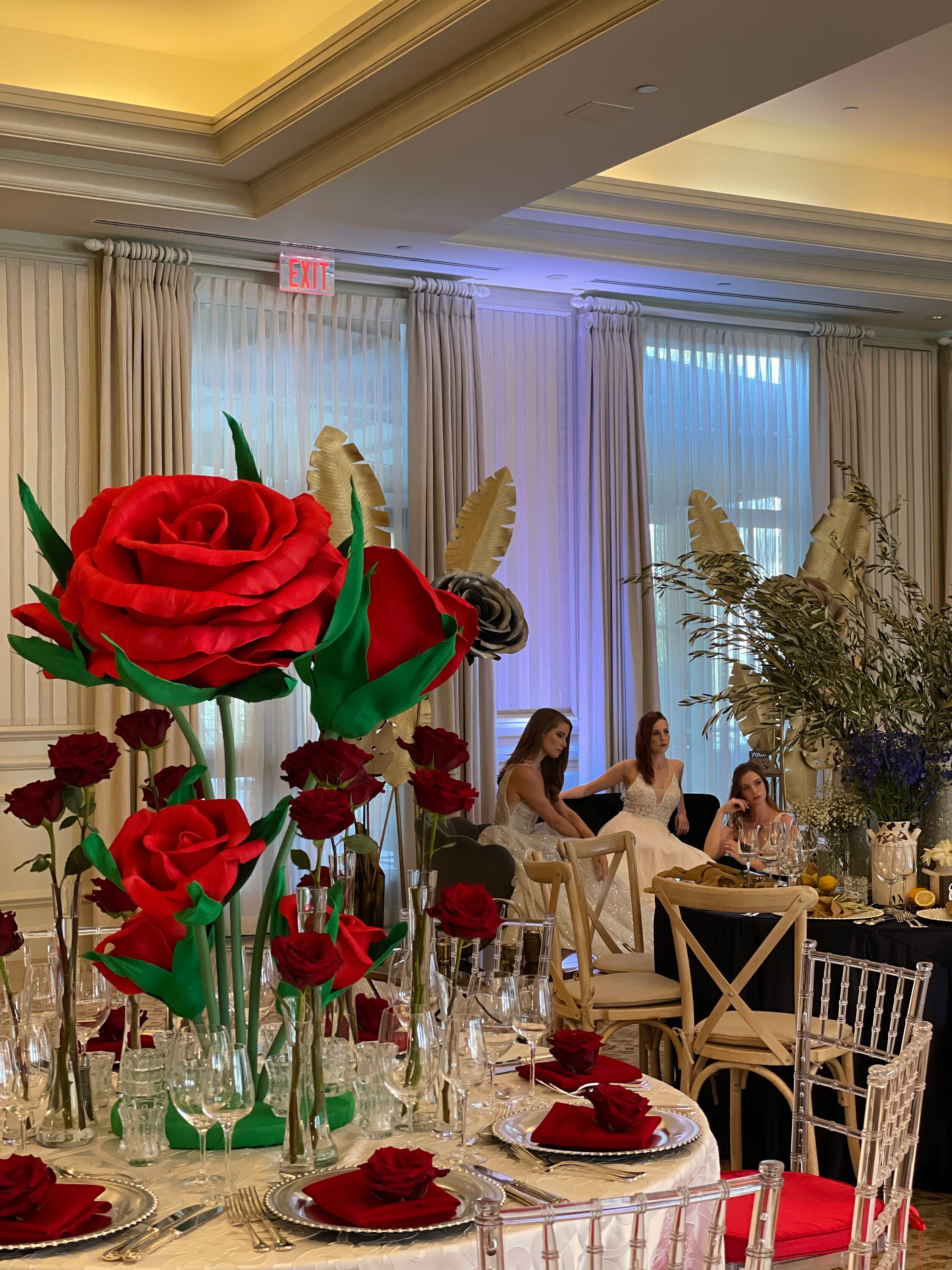 Giant Foam Rose Centerpiece: 5 Red Flowers, Party Decor - Etsy