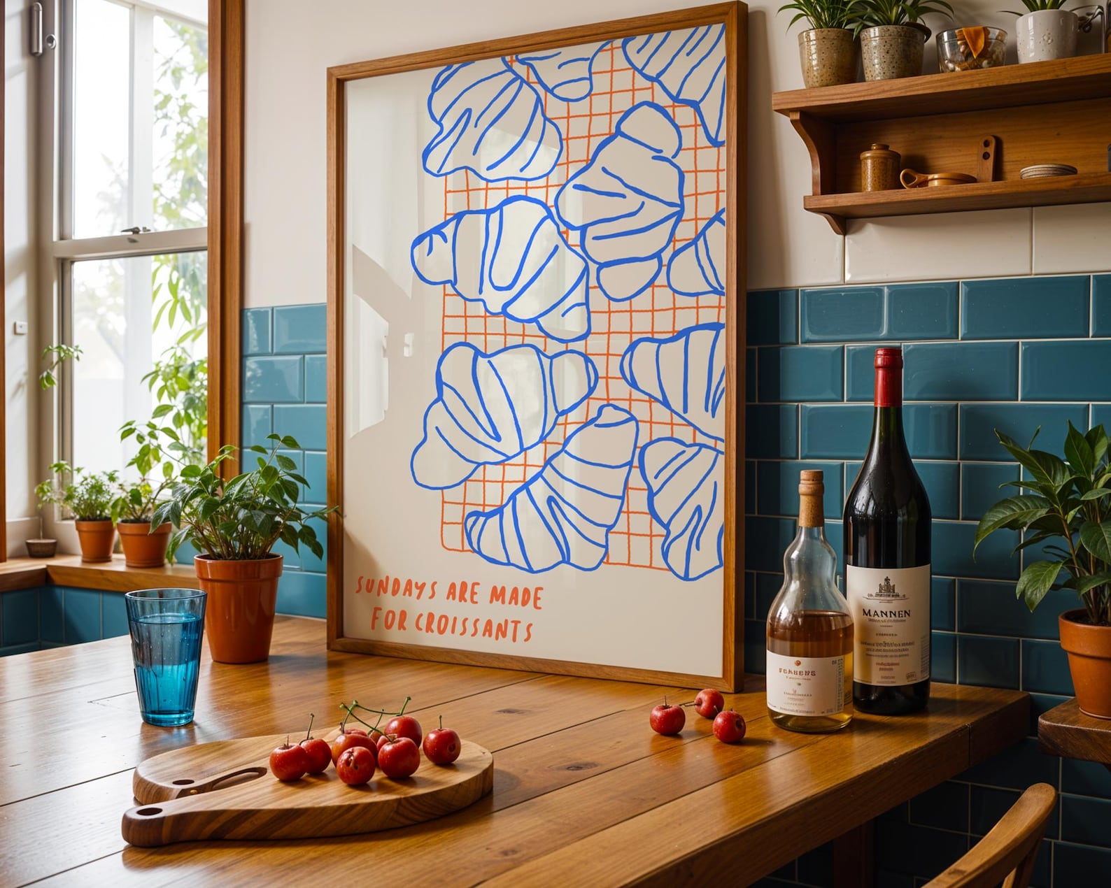 Sundays Are Made for Croissants, Kitchen Print, Art Print, Illustration ...