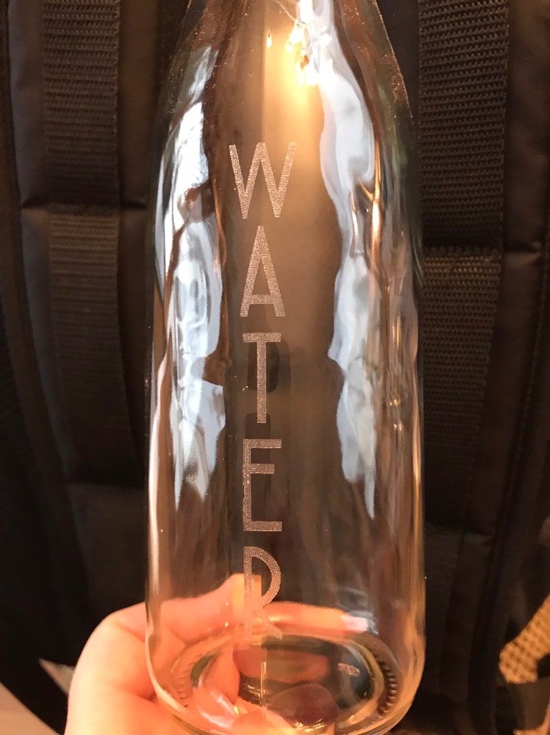 Etched Glass Water Bottle and Can Custom Order as Well - Etsy