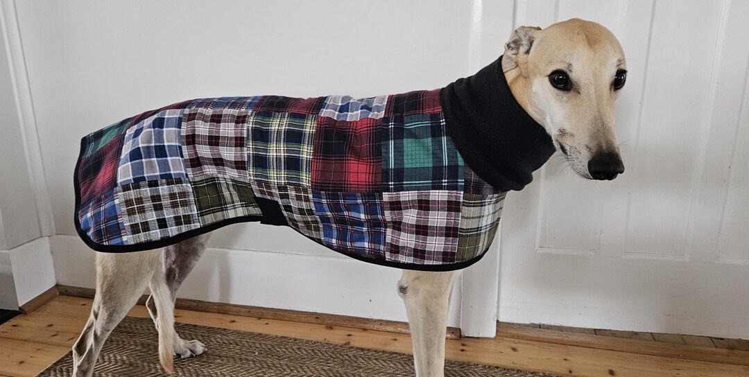Patchwork Plaid...winter Coat for a M Greyhound in Recycled Cotton ...