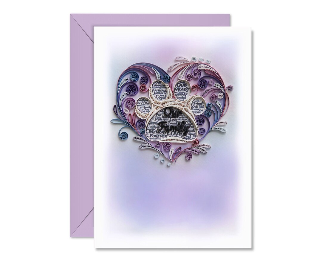 Dog Card Cat Card Animal Card Paw Prints Card Pet Love - Etsy