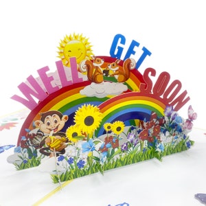 Get Well Soon Pop up Card, Colorful Get Well Soon Pop up Card for All ...