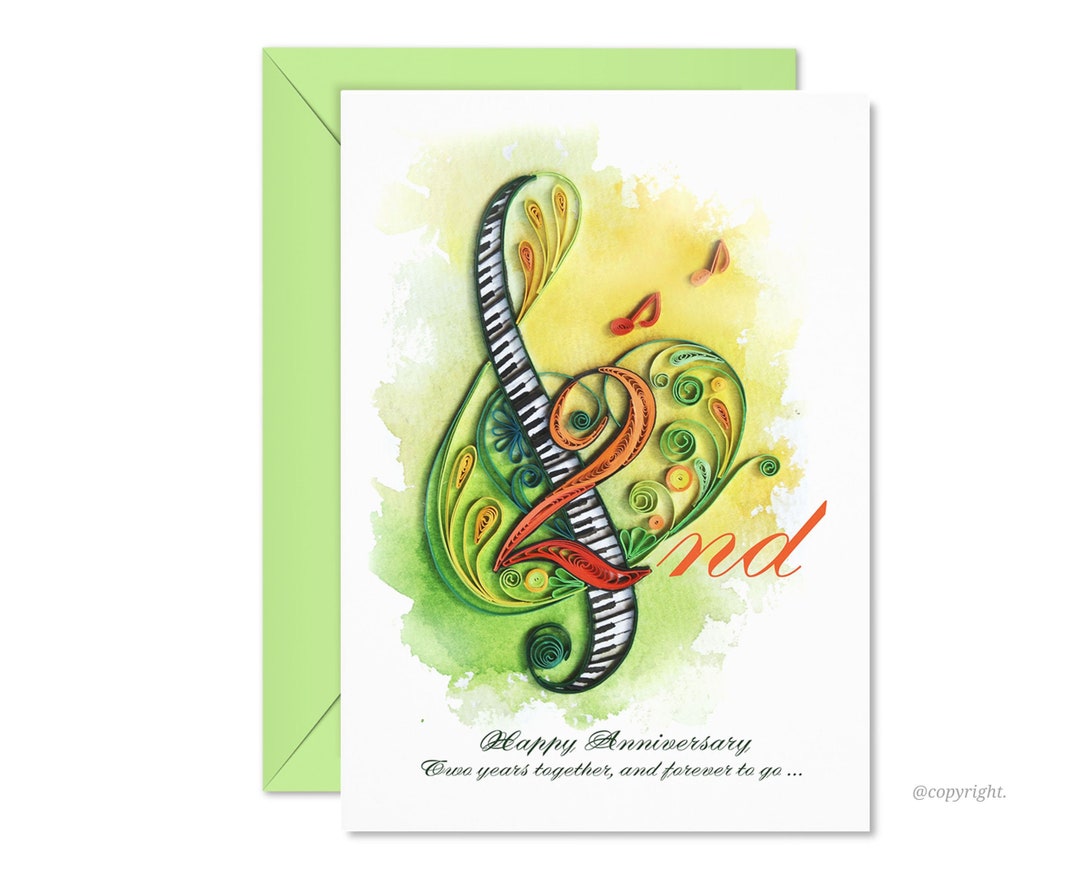 2nd Anniversary Card, Happy Anniversary 2 Years Card, Two Years ...