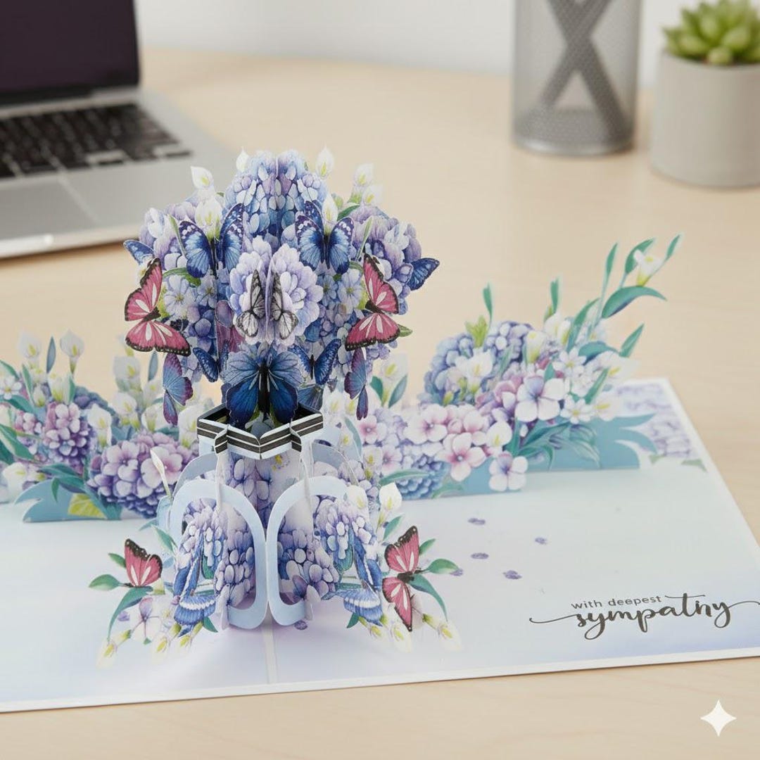 Pop up Sympathy Card, Memorial Greeting Card, Thinking of You ...