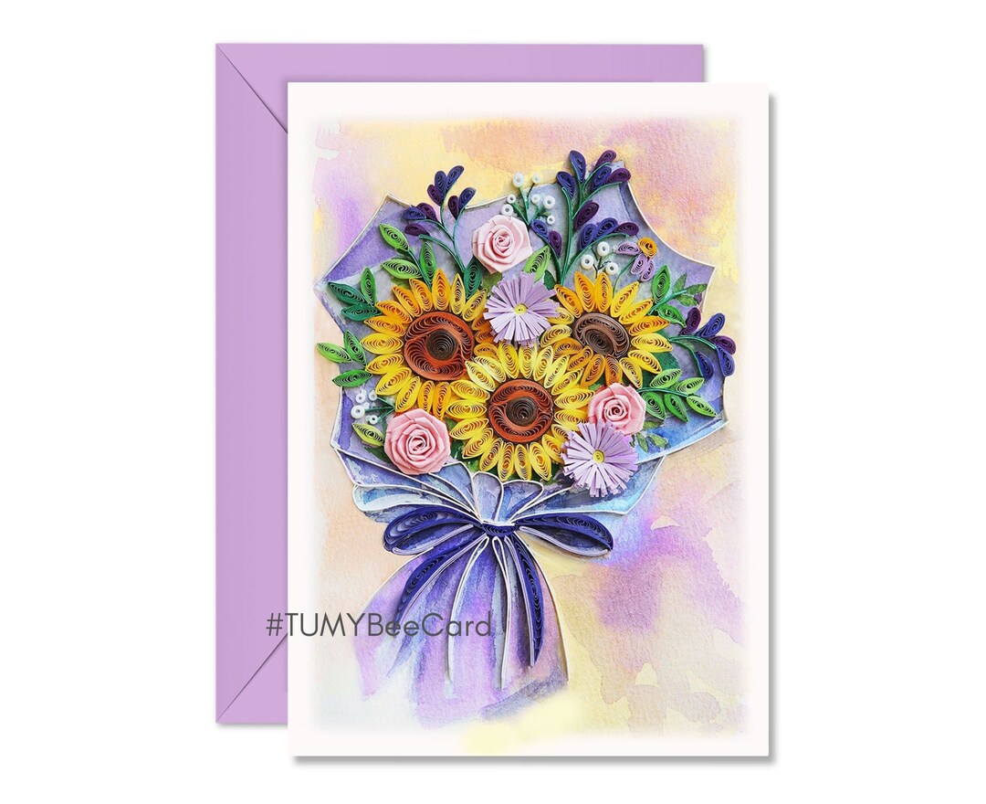 Thinking of You Card, Fabulous Sunflower Greeting Card, Classy ...