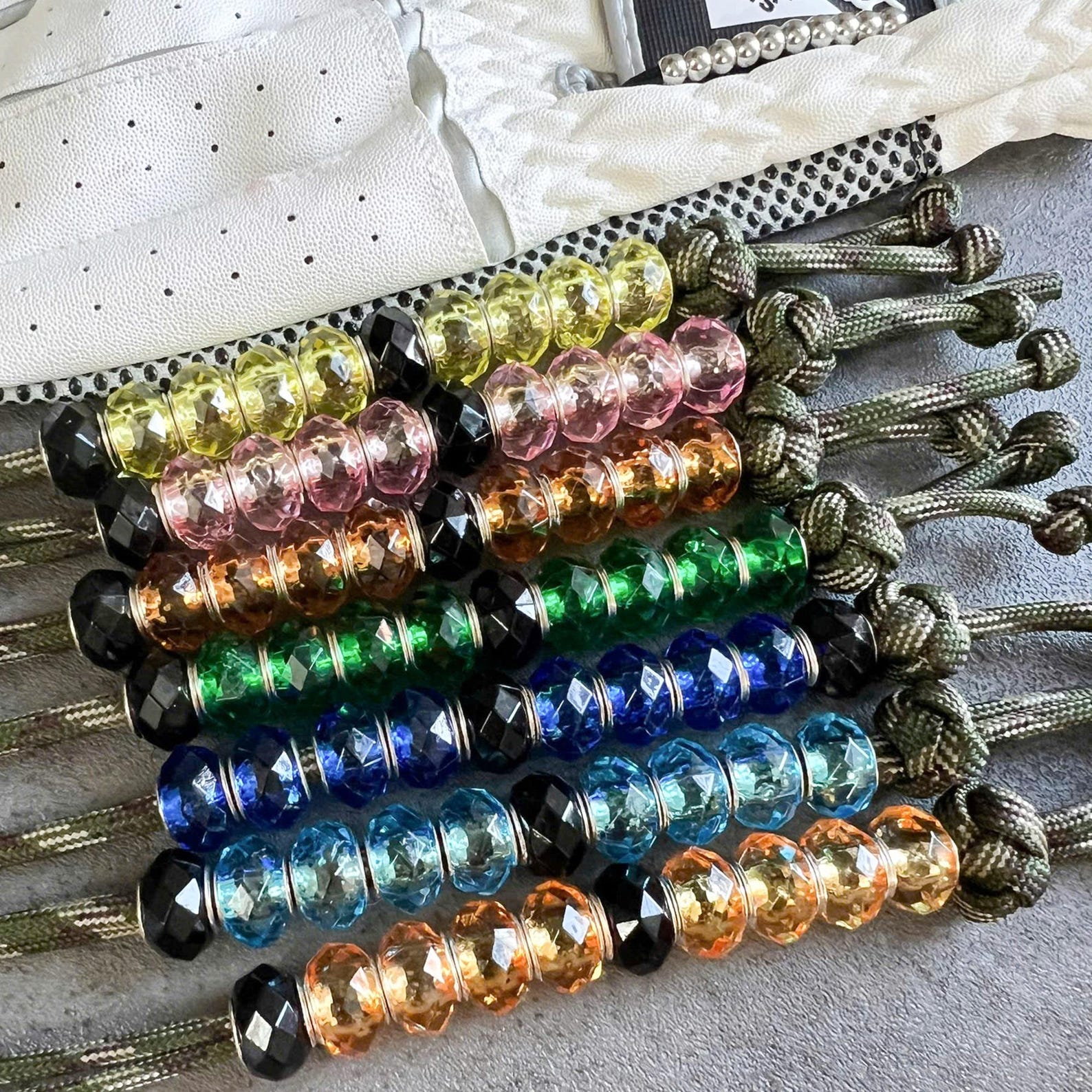 Yellow Golf Beads Count Stroke Score Counter, Durable 550 Lbs Paracord ...