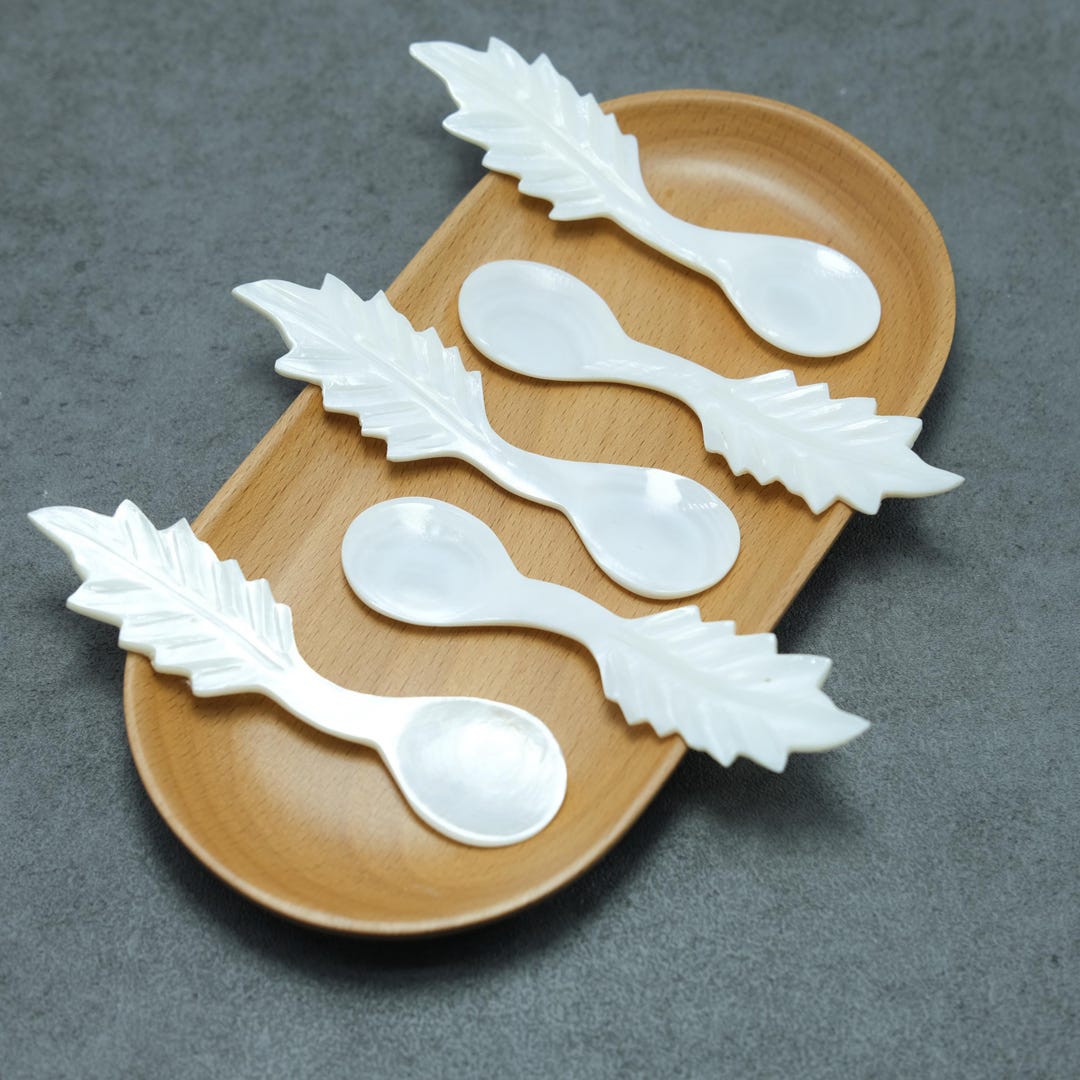 Premium Mother of Pearl Caviar Spoon, Caviar Hand Caved Handle, Shell ...