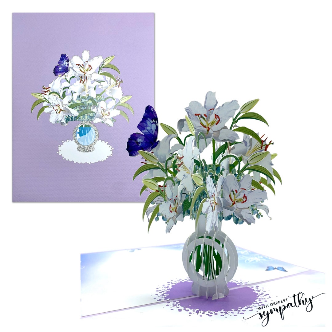 Lily Pop up Card, With Deepest Sympathy, Loss of Loved One, Pet, Mom ...
