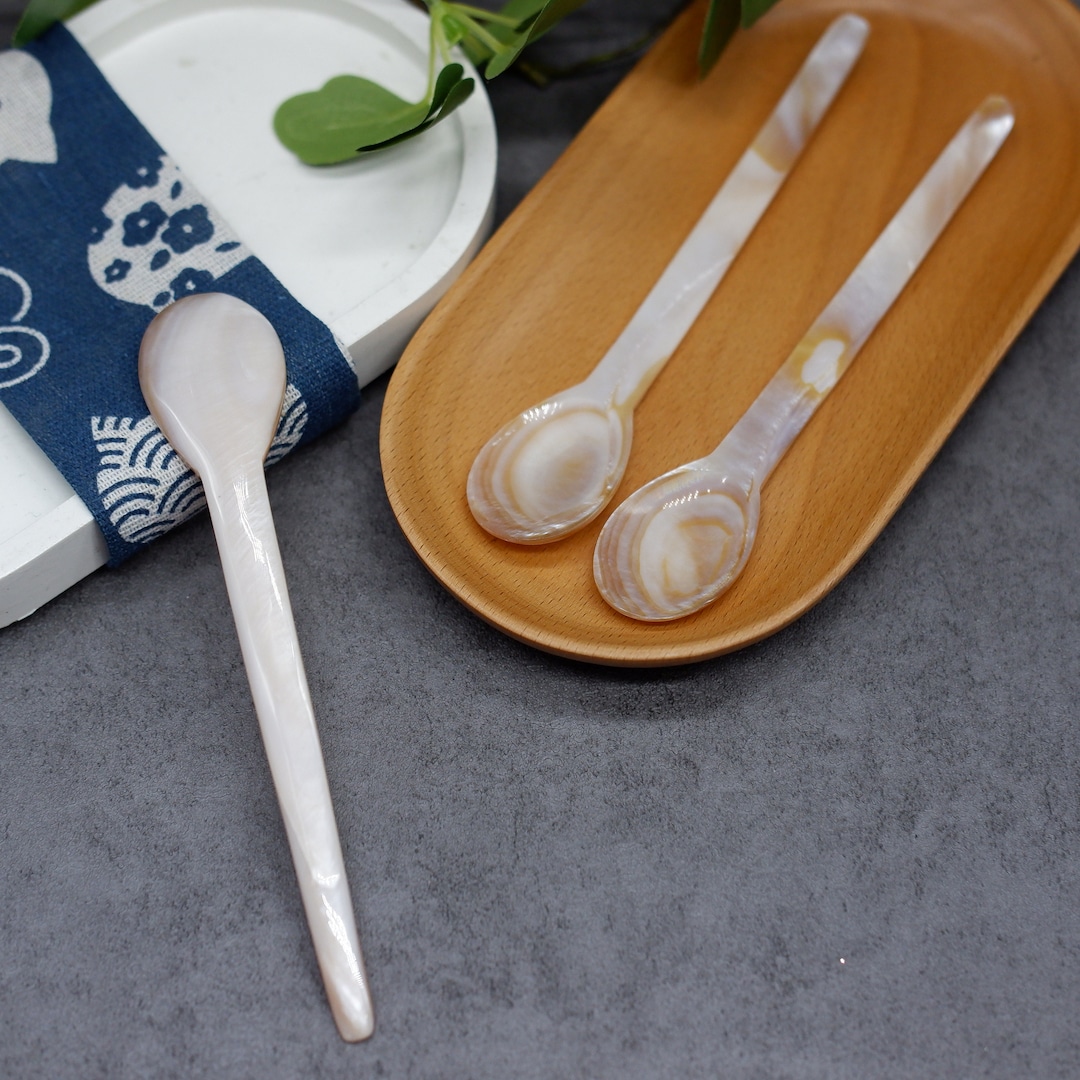Handmade Mother of Pearl Caviar Spoon, 4.8inch Shell Utensil Oyster ...