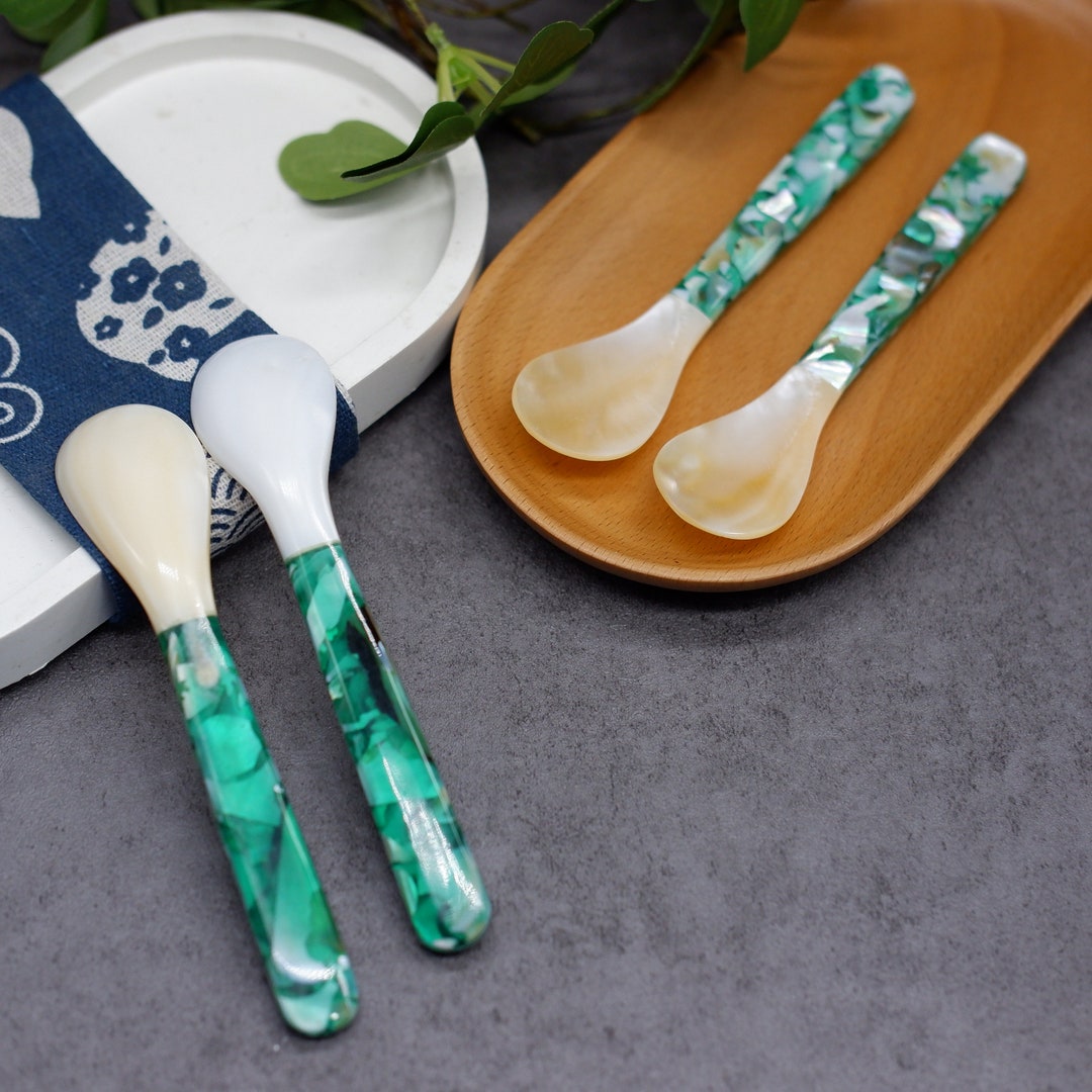Handmade Mother of Pearl Caviar Spoon, Caviar Spoon With Green Pearl ...