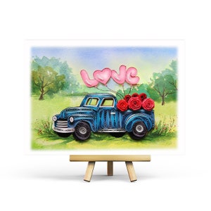 Happy Valentine Red Car Romantic Love Quilling Card, Love Wedding ...
