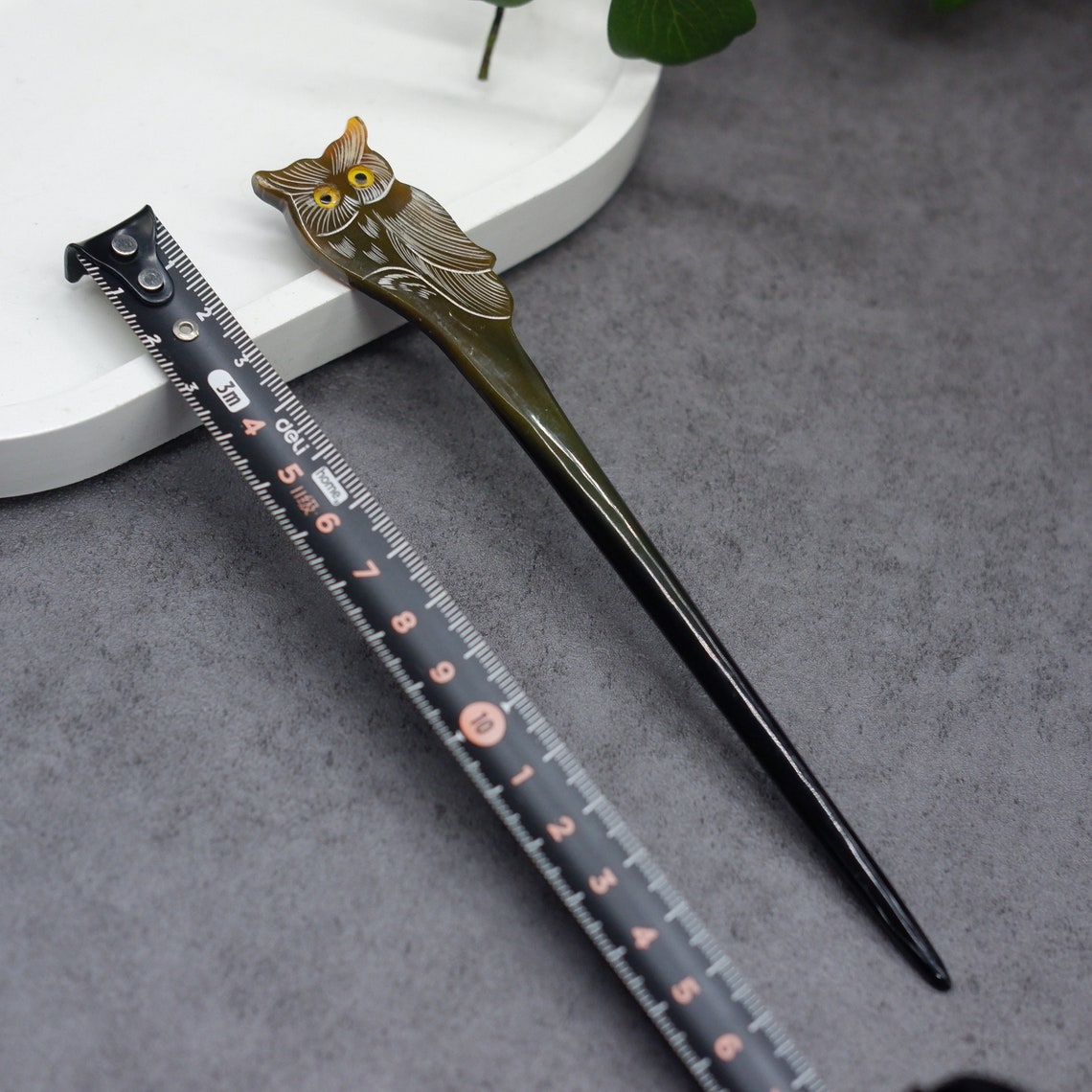 Genuine Buffalo Horn Cute Little Owl Hair Forks, Natural Horn Hair ...