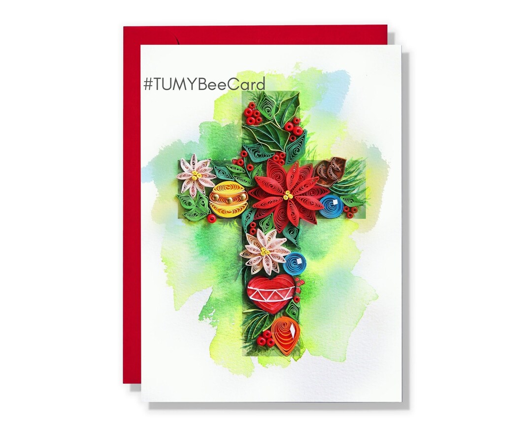 Holy Cross Quilling Card, Catholic Card With Cross for Christmas ...