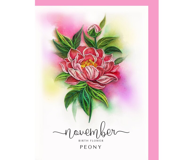 Happy Birthday Quilling Card, November Birth Flower Card, Birthday ...