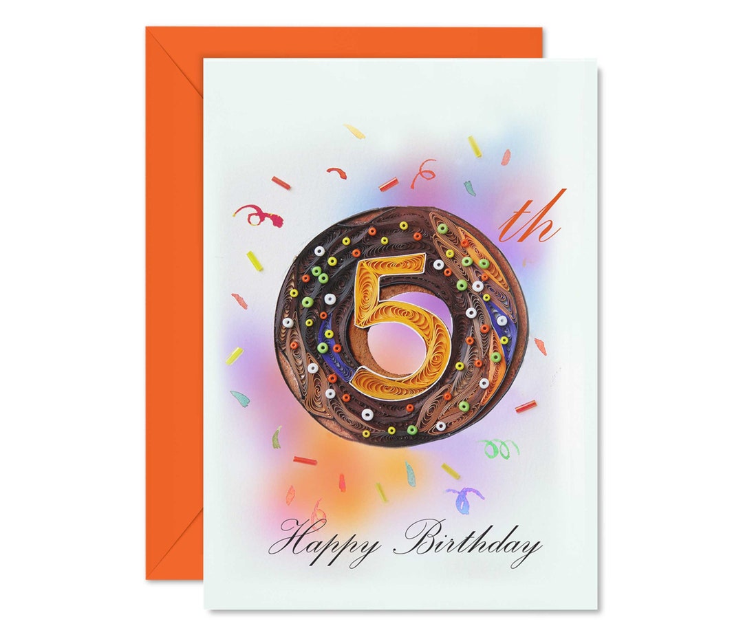 5th Birthday Card, Happy Birthday 5 Years Old Card, Five Year Birthday ...