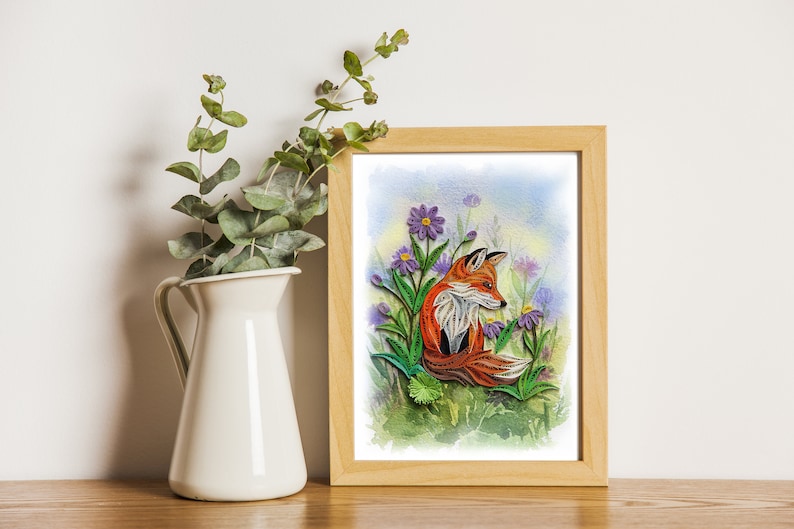 Happy Birthday Quilling Card, Aster and Fox Flower Card, Birthday Gift ...