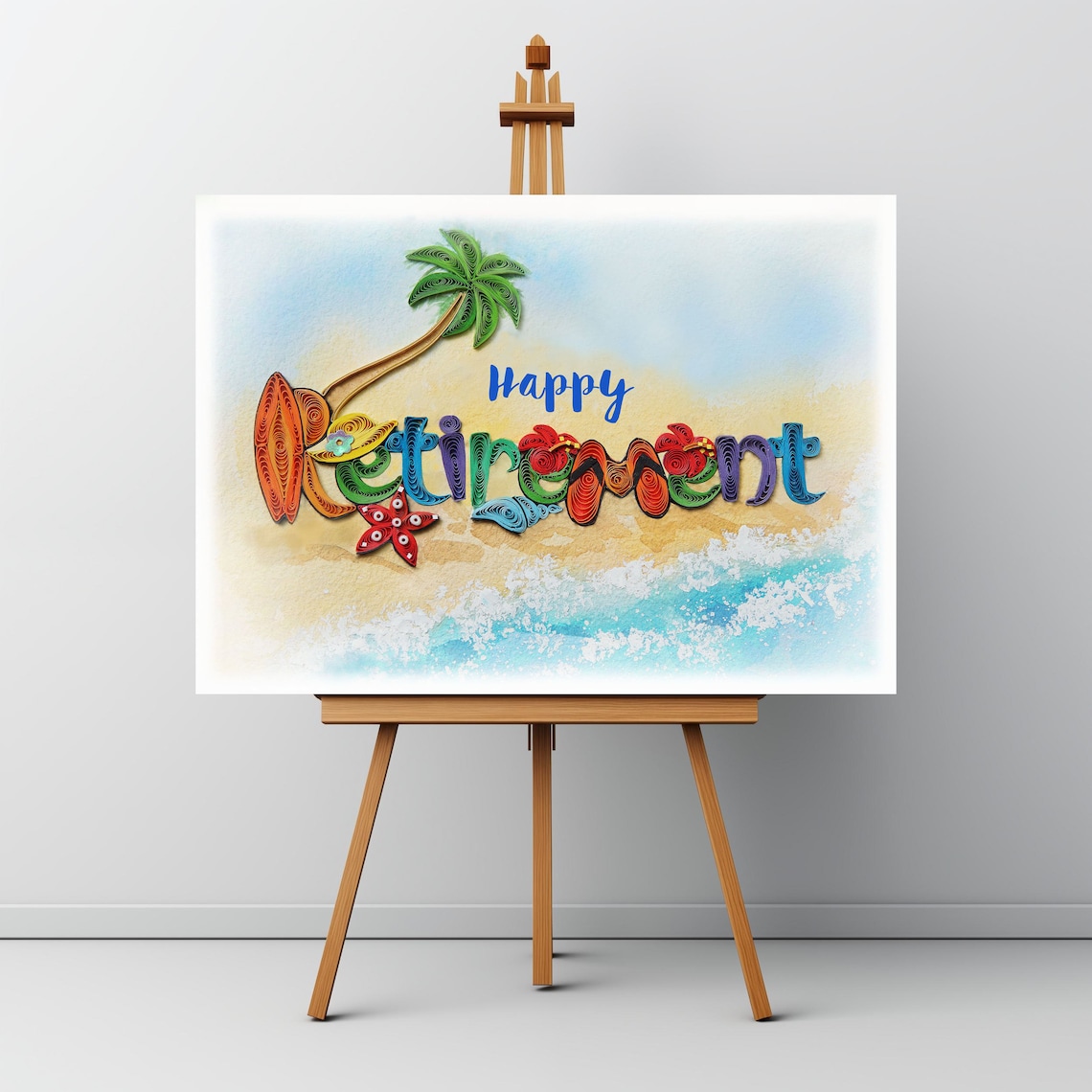Happy Retirement Sea Theme Quilling Card, Congrats Card for Coworker ...