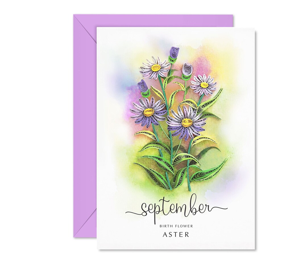 Happy Birthday Quilling Card, September Birth Flower Card, Birthday ...