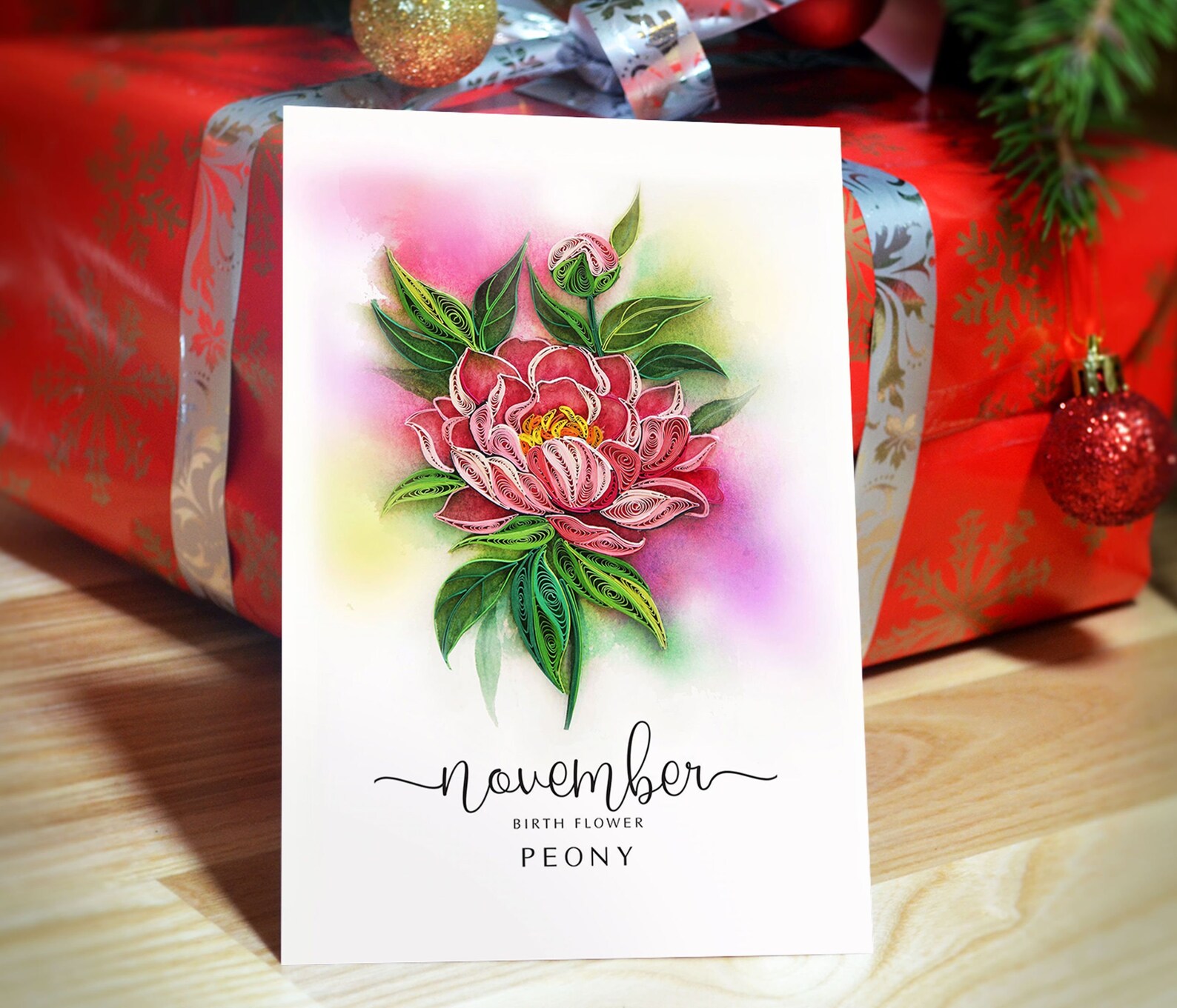 Happy Birthday Quilling Card, November Birth Flower Card, Birthday ...