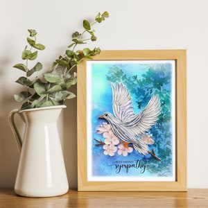 Quilling Dove Sympathy Card, Sympathy Greeting Card With Envelop, Dove ...