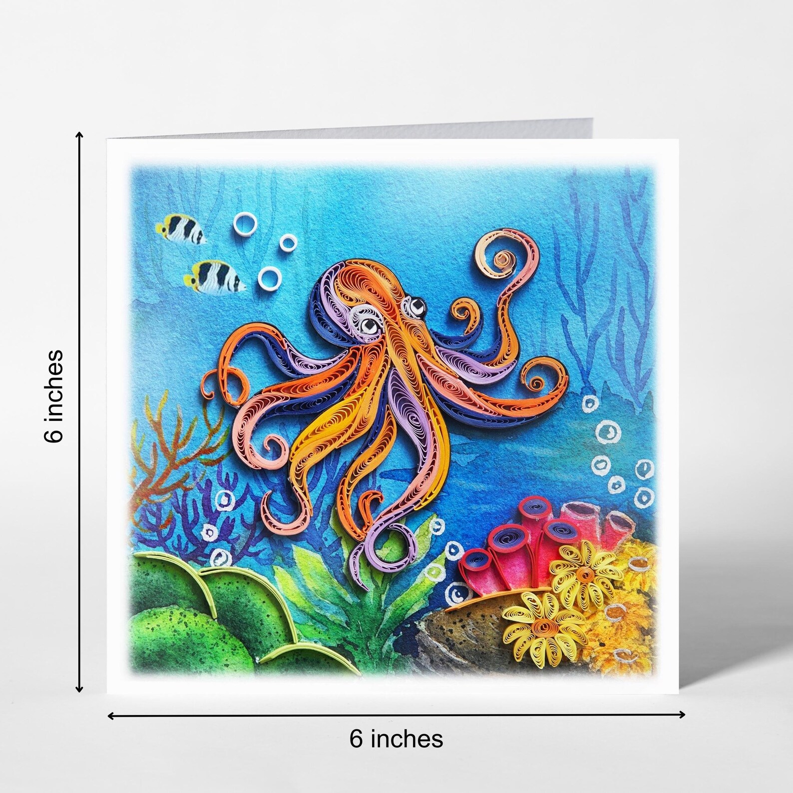 Handmade Octopus Under the Sea Greeting Card, Colorful Under the Sea ...