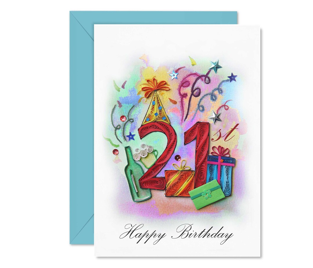 21st Birthday Card, 21 Years Old Card, Twenty One Year Birthday ...