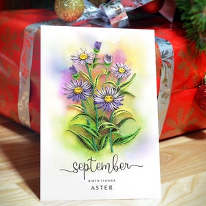 Happy Birthday Quilling Card, September Birth Flower Card, Birthday ...