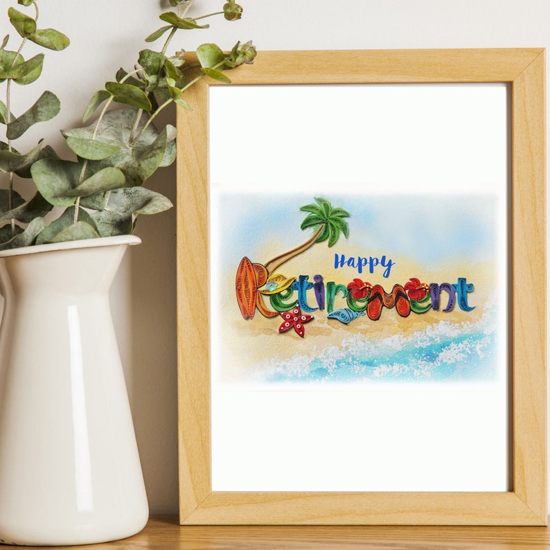 Happy Retirement Sea Theme Quilling Card, Congrats Card for Coworker ...