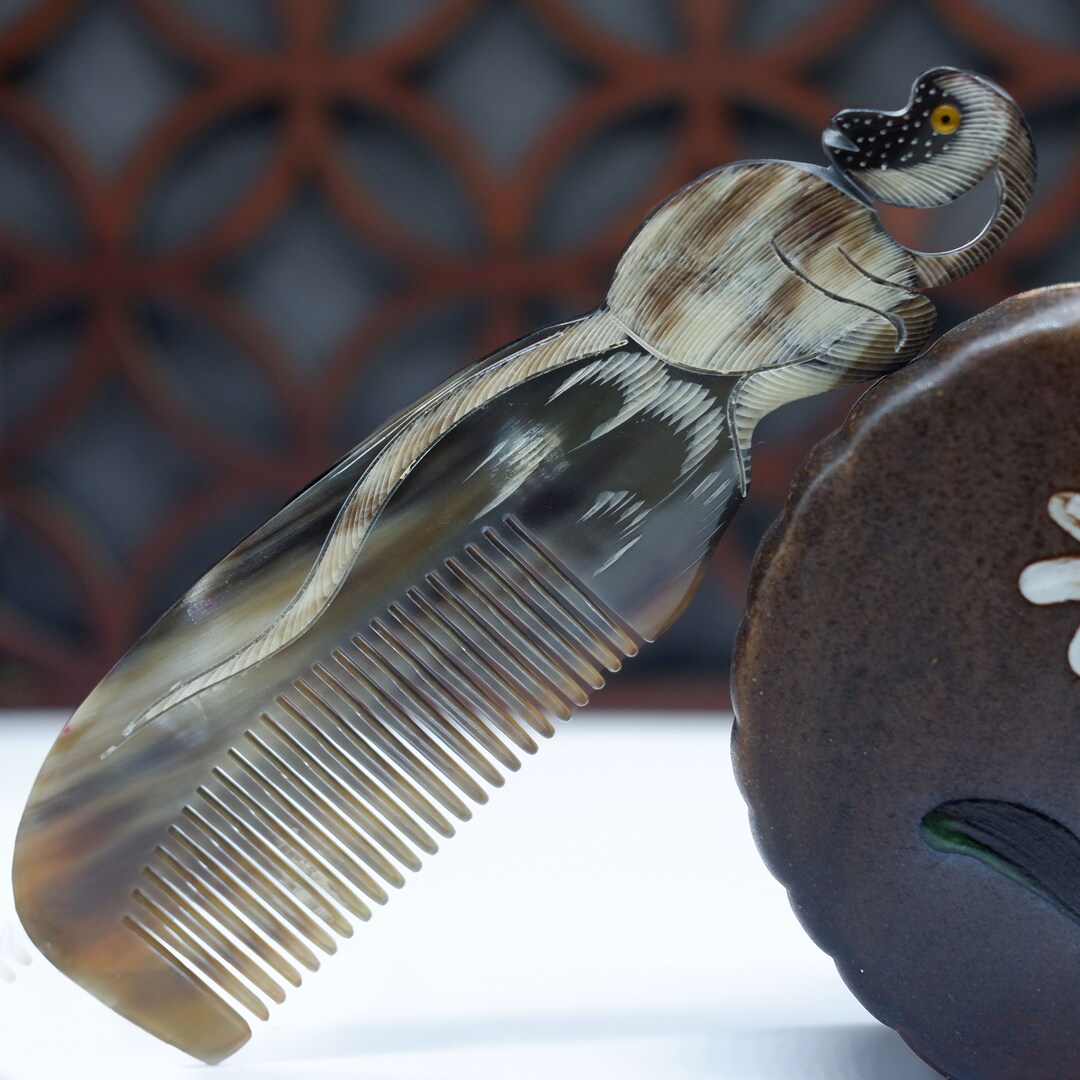 Personalized Monkey Natural Buffalo Horn Comb, Handmade Elegant Massage ...