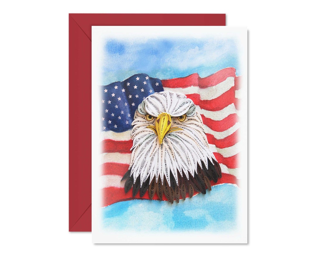 USA Eagle Card, Colorful Card, Encouraging Card for Loved Ones ...
