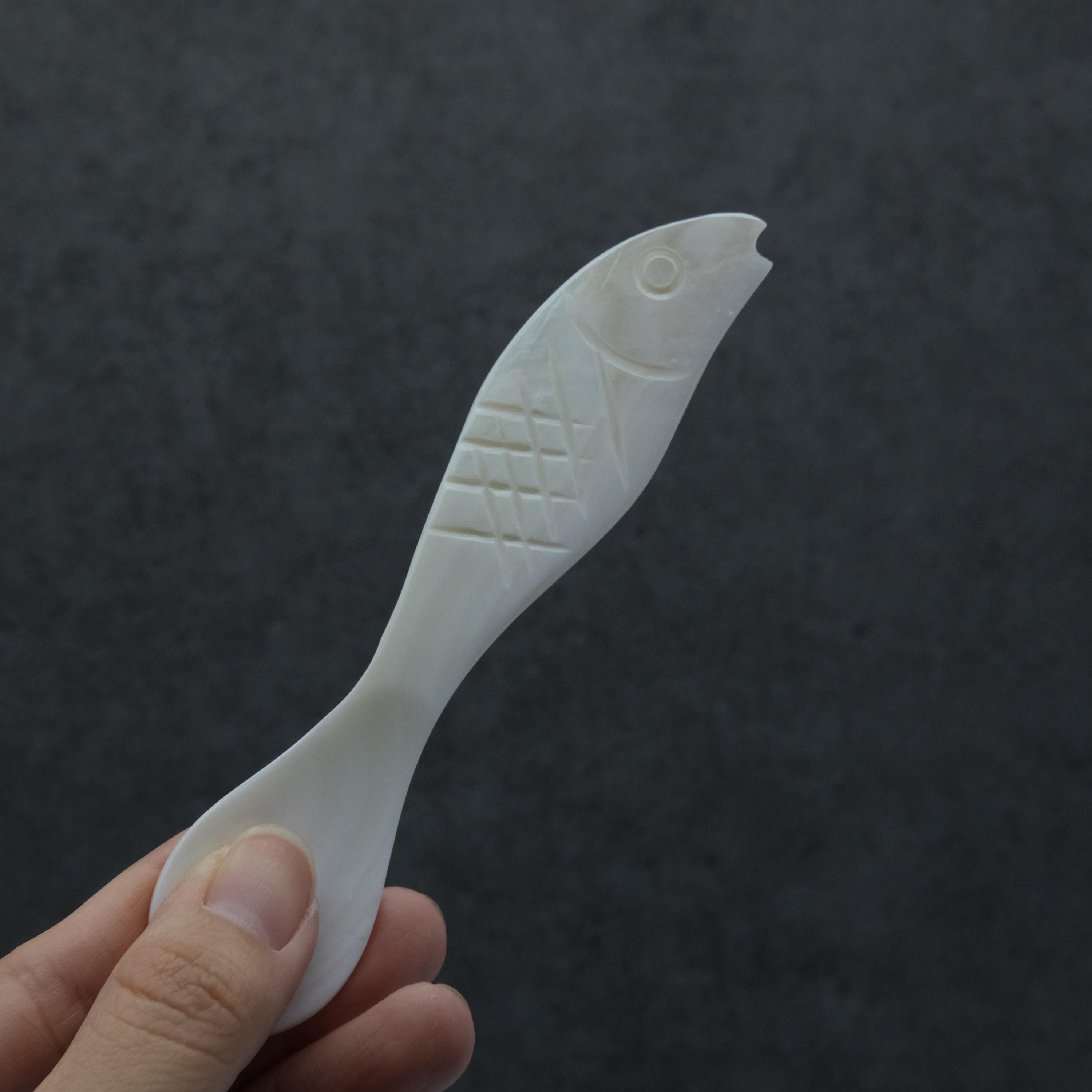 Handmade Mother of Pearl Caviar Spoon, Caviar Spoon With Fish Handle ...