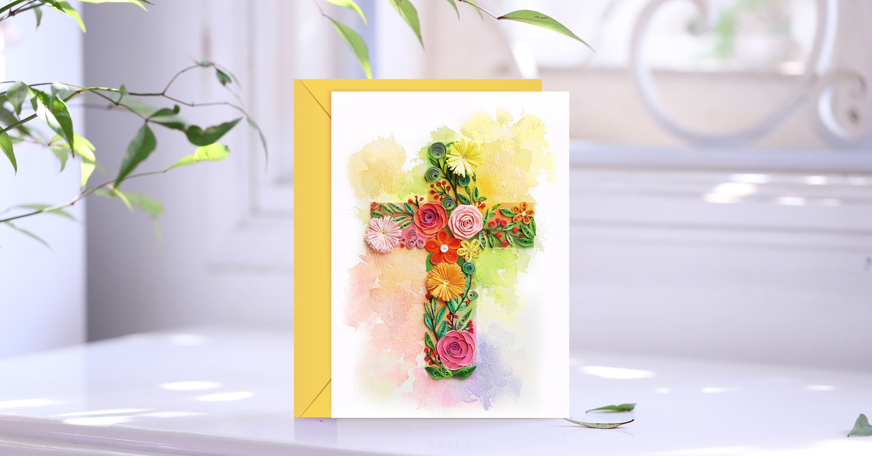 Colorful First 1st Communion Quilling Card, Pretty Baptism, Holy ...