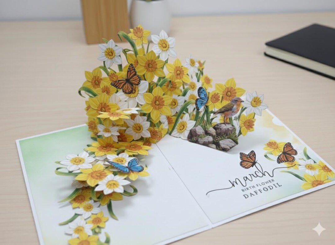 Blue Hydrangea With Butterfly Sympathy Pop up Card 6x8 3D Popup Card ...