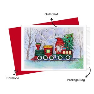Santa and Train Christmas Quilling Card, Xmas Card, Santa and Train ...
