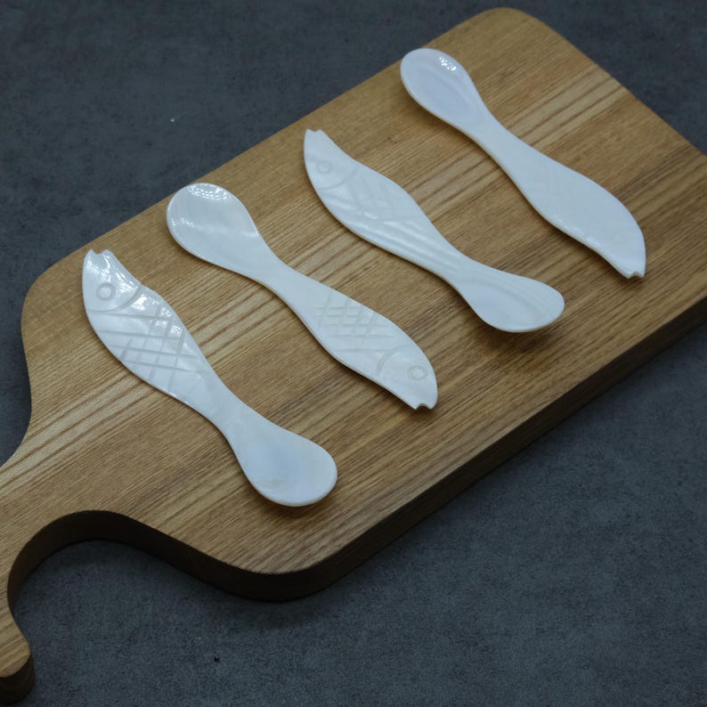 Handmade Mother of Pearl Caviar Spoon, Caviar Spoon With Fish Handle ...