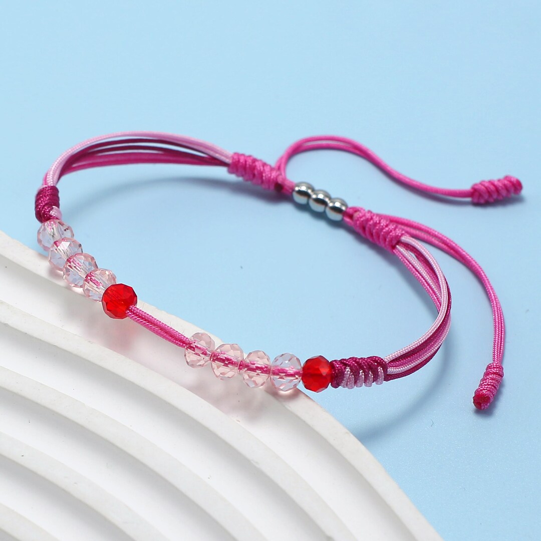 Golf Counter Bracelet, Counting Bracelet 10 Pink Sliding Beads Beaded ...