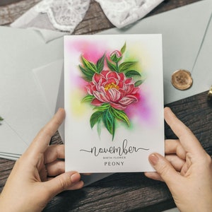 Happy Birthday Quilling Card, November Birth Flower Card, Birthday ...