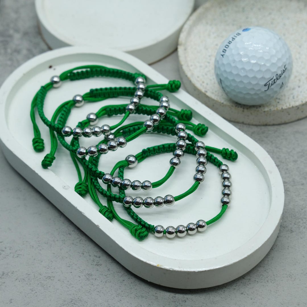 Green Stainless Steel Golf Counter Bracelet, Counting Bracelet 10 ...