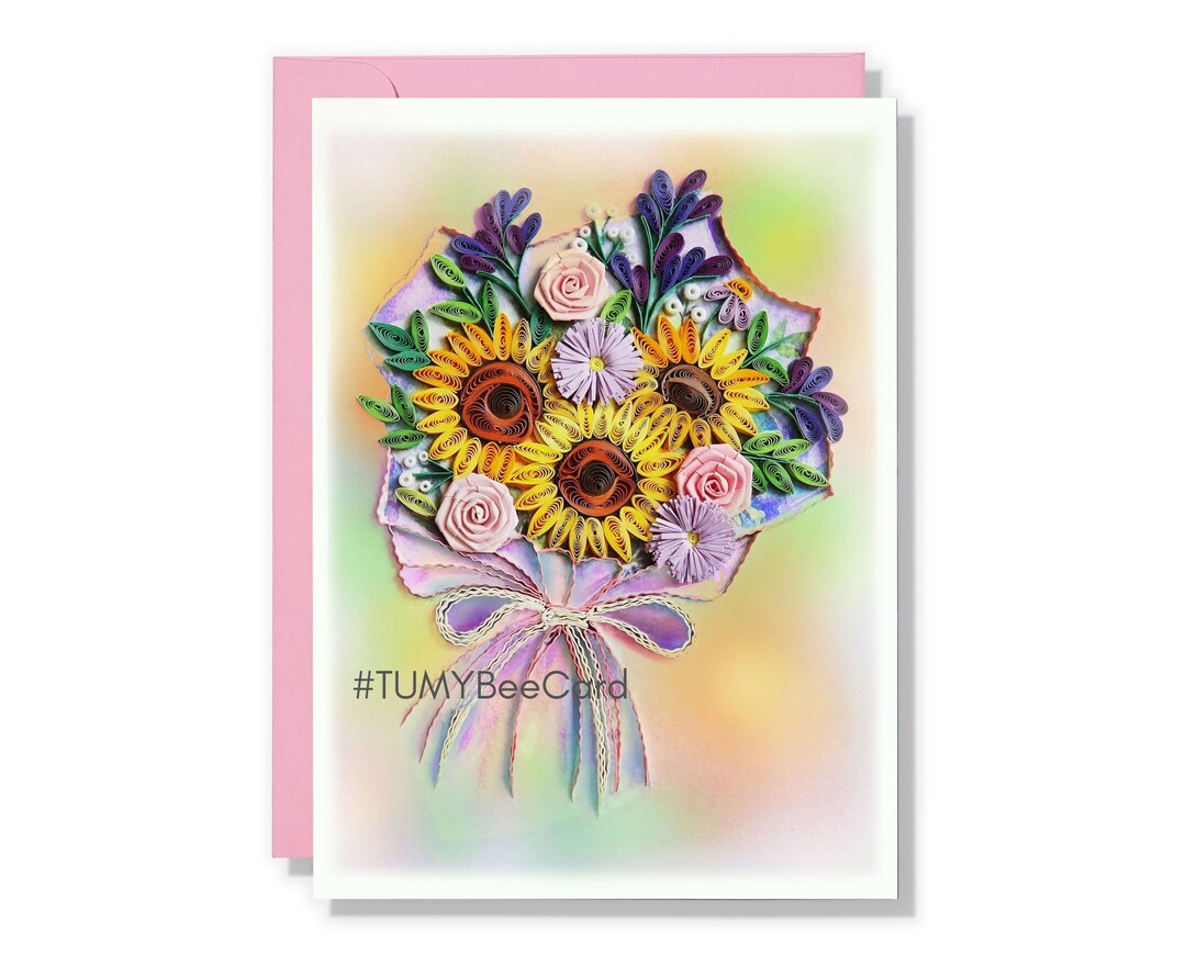 Congratulations Card, Colorful Bouquet With Beautiful Sunflower ...