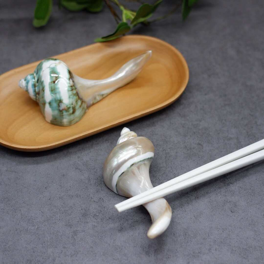 Handmade Seashell Chopstick Rest, Turbo Shell Snail Chopsticks Rest ...