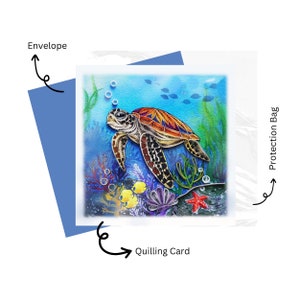 Handmade Sea Turtle Under the Sea Animal Greeting Card, Artful Painting ...