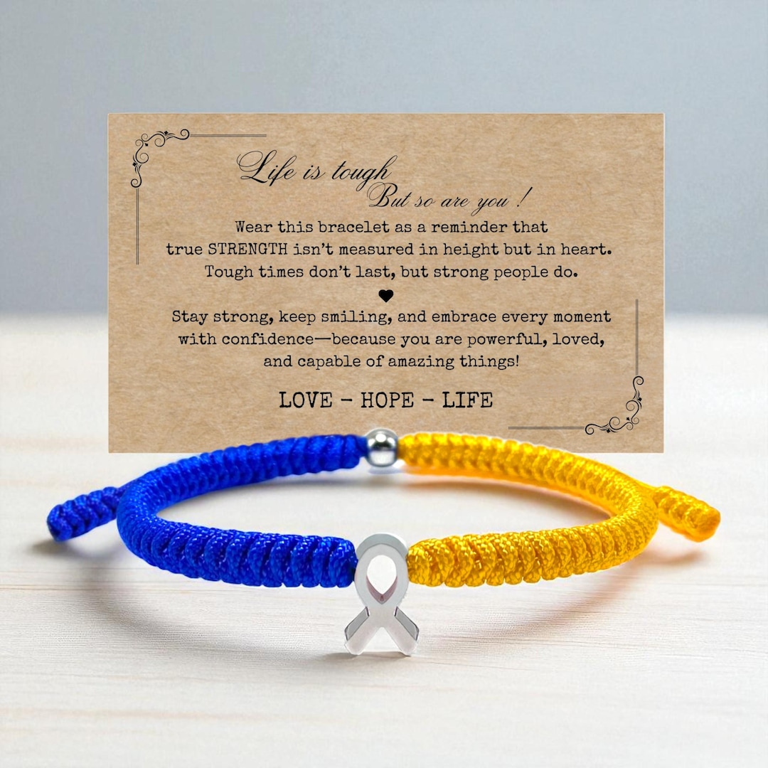 Down Syndrome Awareness Bracelet, Stainless Steel HOPE Ribbon Charm ...