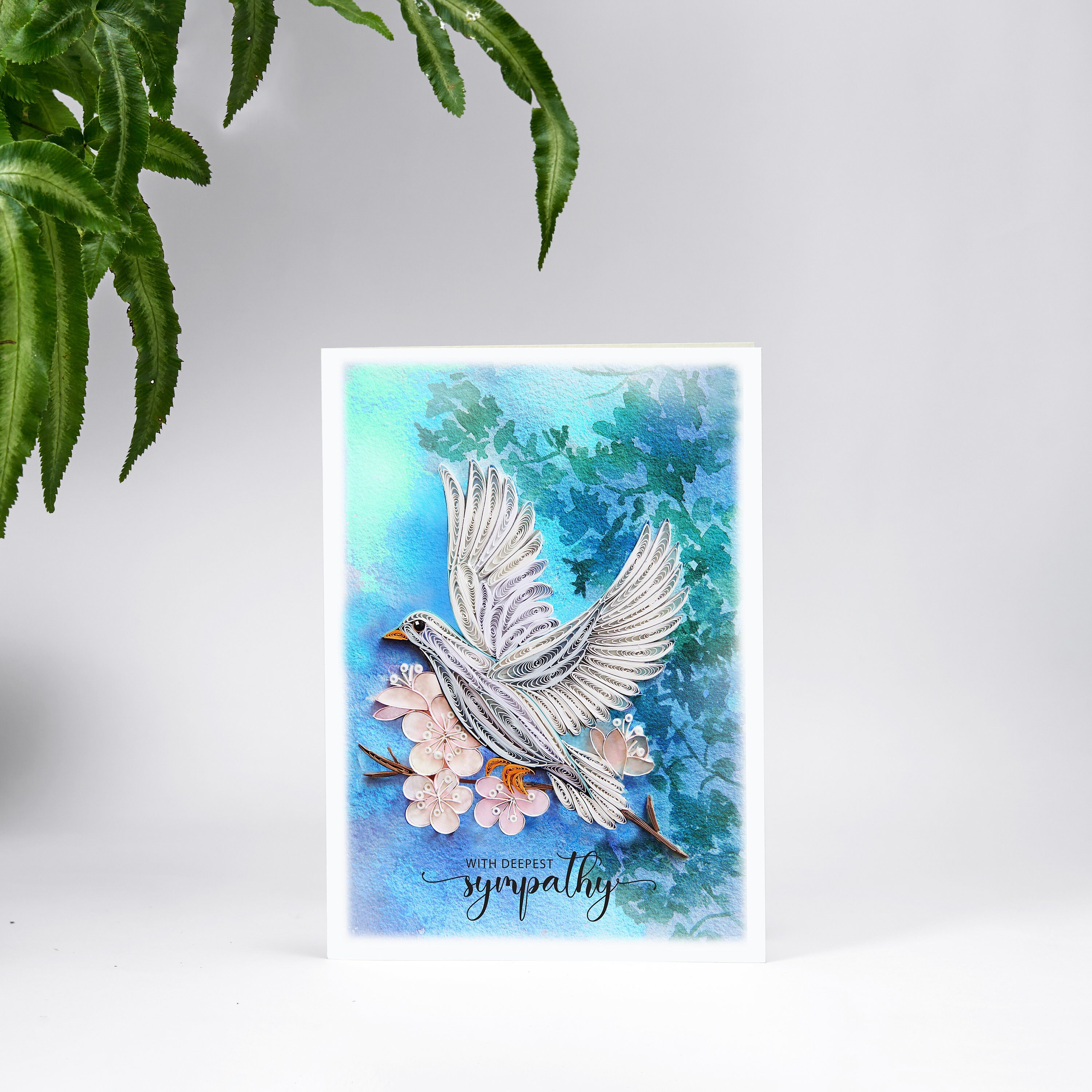 Quilling Dove Sympathy Card, Sympathy Greeting Card With Envelop, Dove ...