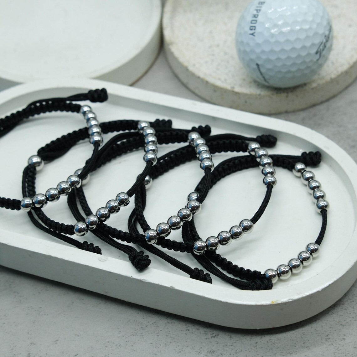 Black Stainless Steel Golf Counter Bracelet, Counting Bracelet 10 ...
