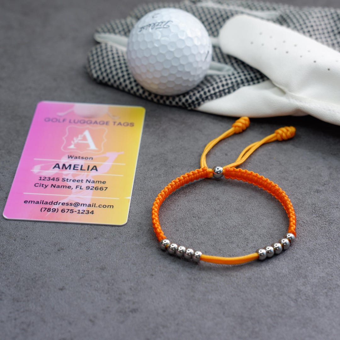 Orange Stainless Steel Golf Counter Bracelet, Counting Bracelet 10 ...