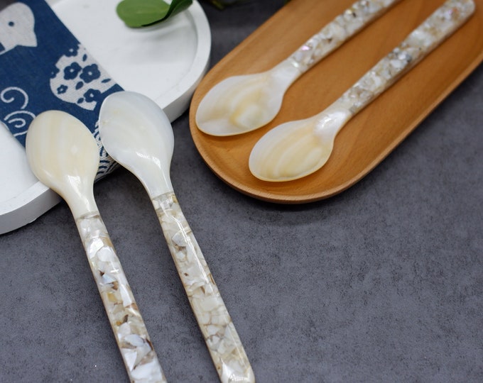 3 Antique Mother of Pearl Real Shell Caviar Spoons - Lovely Set, Whole ...